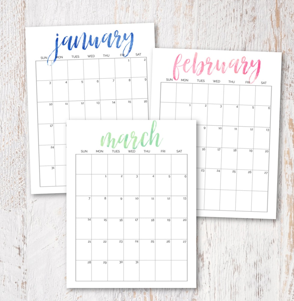 Simple and Pretty Free Printable 2025 Calendars