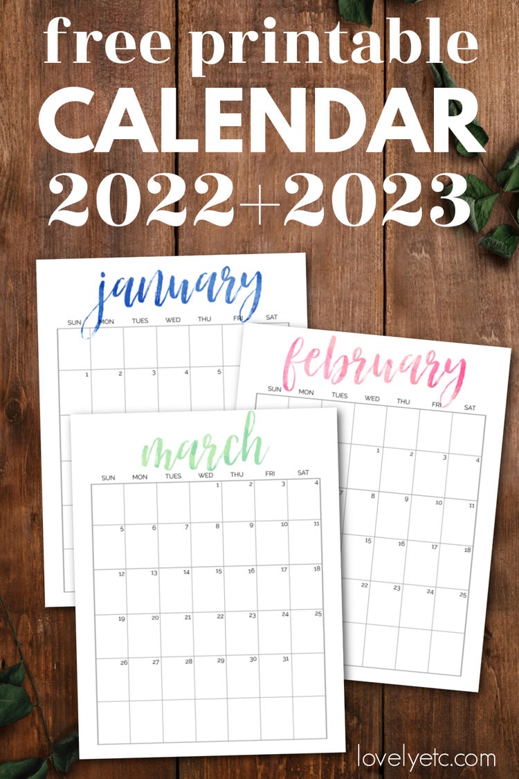 Simple and Pretty Free Printable 2023 Calendars