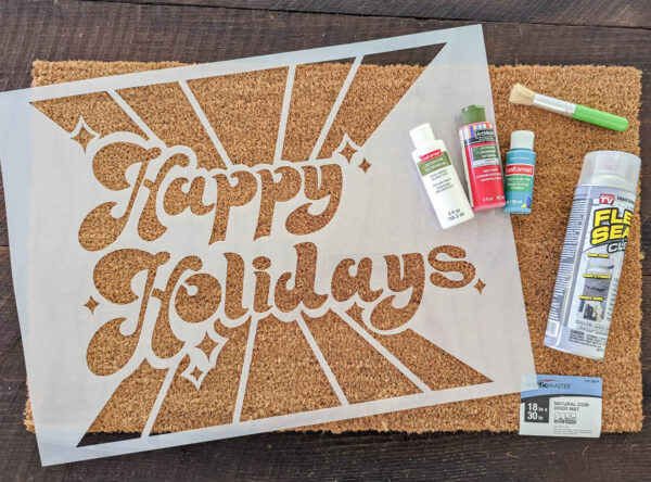 DIY Christmas Doormat: How to Paint and Seal a Doormat so it Lasts