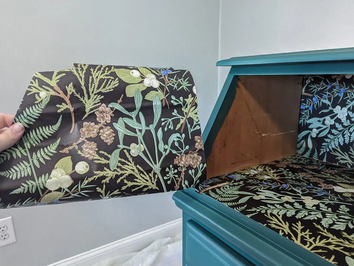 Stunning Secretary Desk Makeover with Bold Paint and Wallpaper